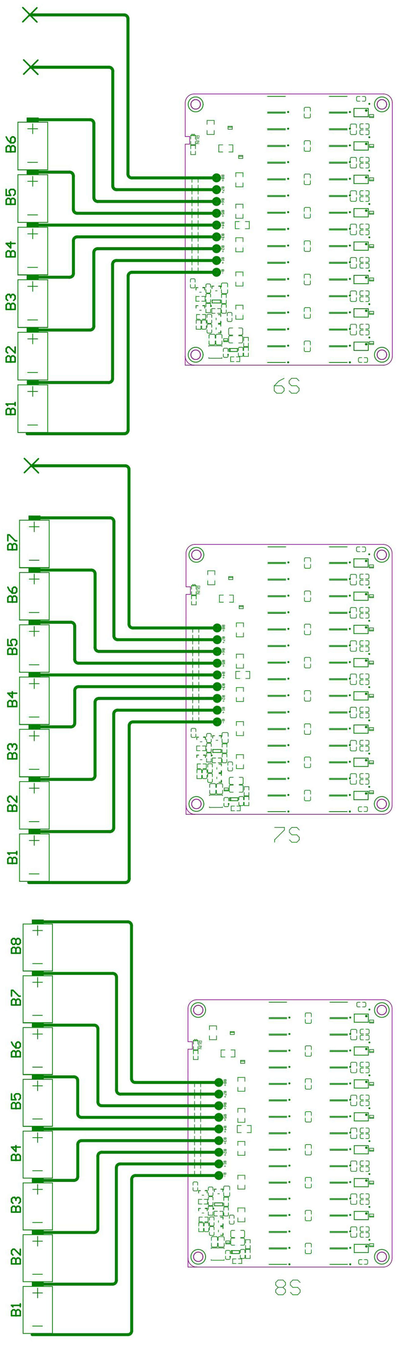 Wiring diagram Of 6S 7S 8S 5A Capacitor Active Equalizer Balancer ...